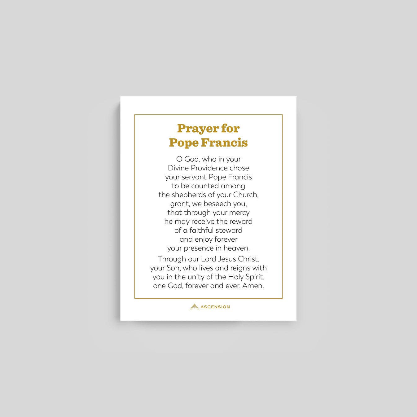 Pope Francis Prayer Cards – Ascension