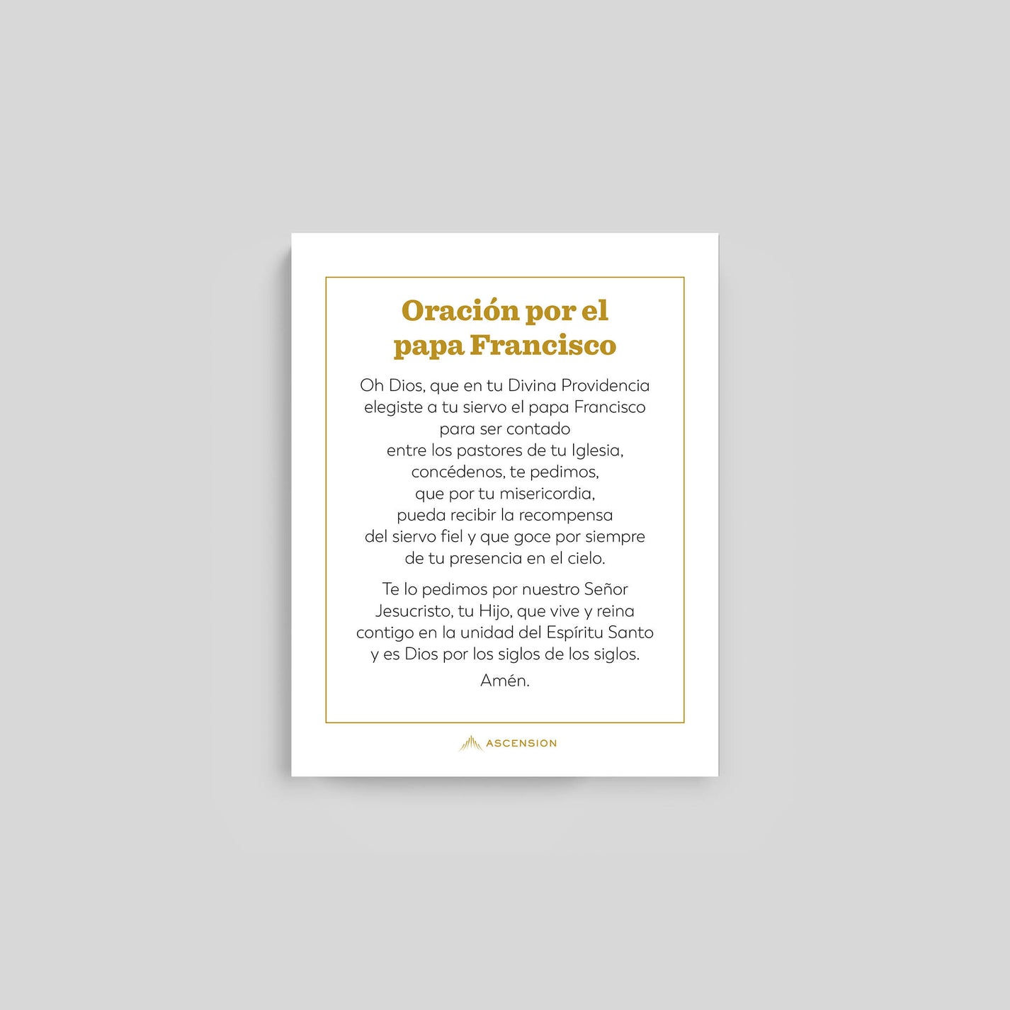 Pope Francis Prayer Cards – Ascension