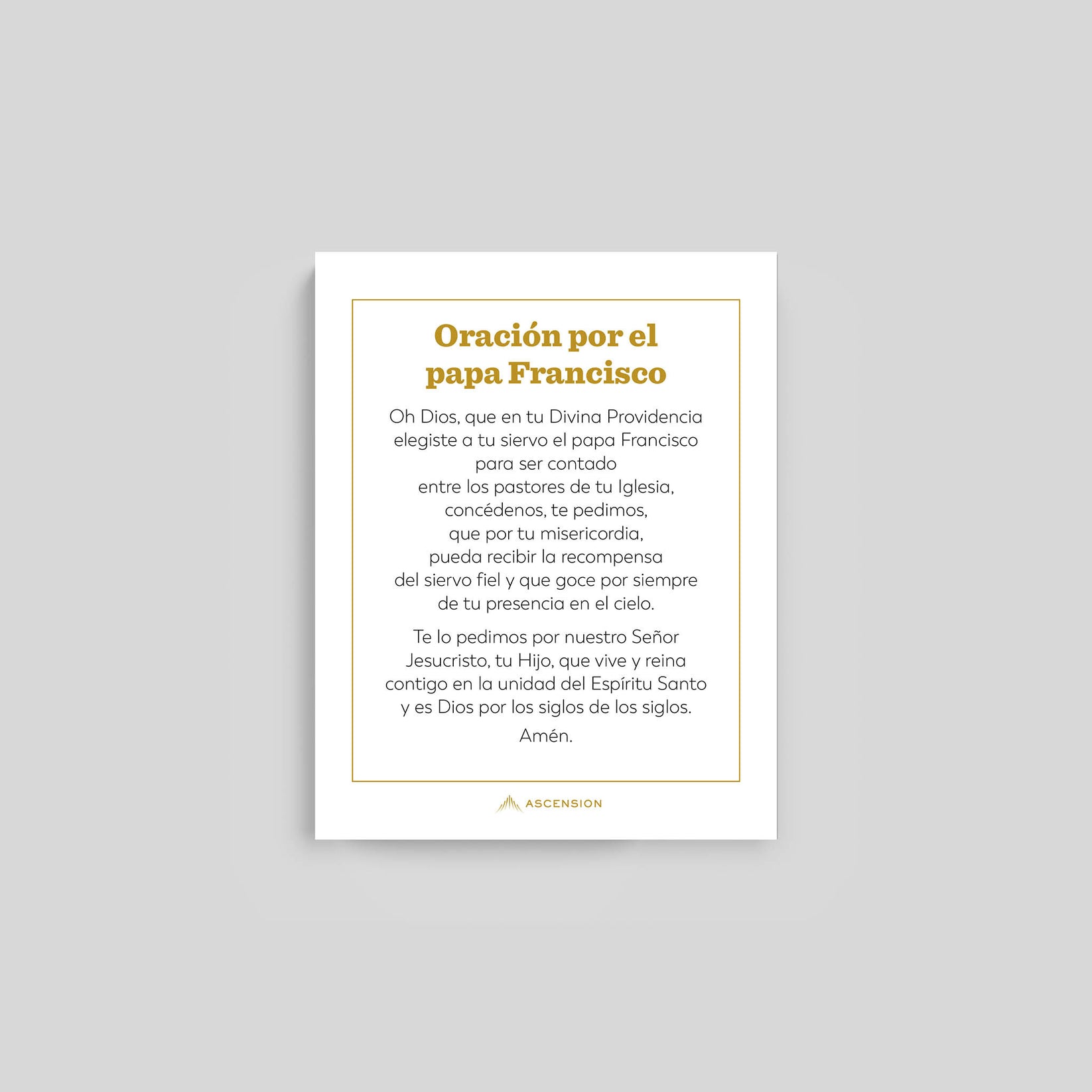 Pope Francis Prayer Cards – Ascension